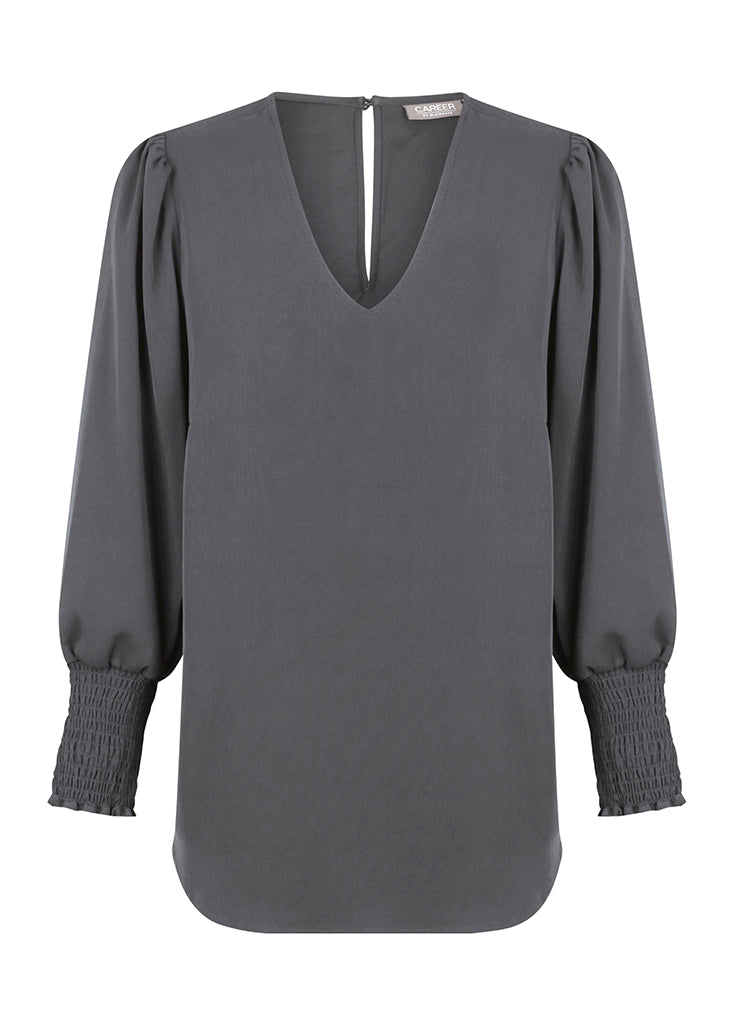 Cleo V Neck Shirred Cuff Top 1803WZ – Westcoast Workwear
