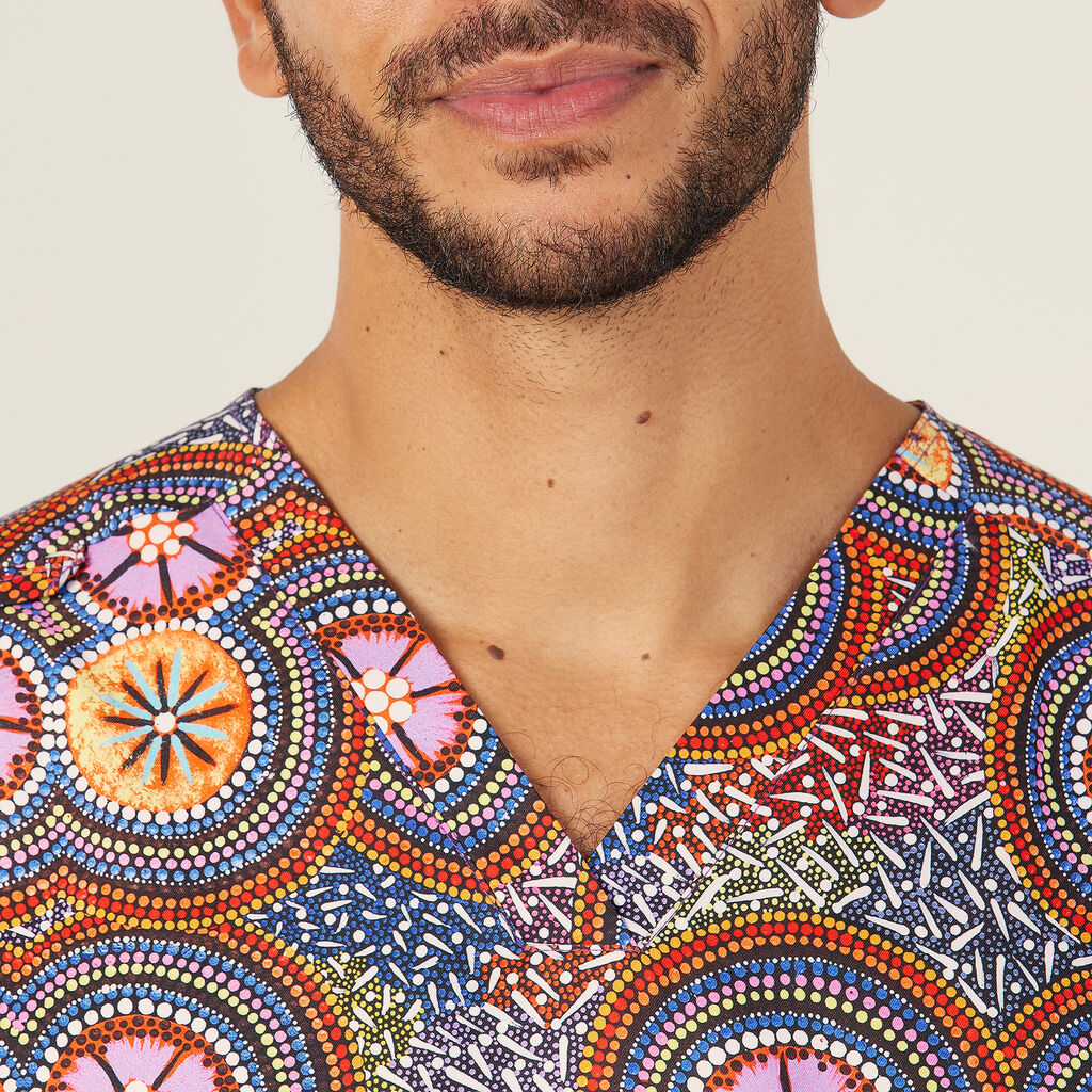 BUSH TUCKER PRINT INDIGENOUS SCRUB TOP – Westcoast Workwear